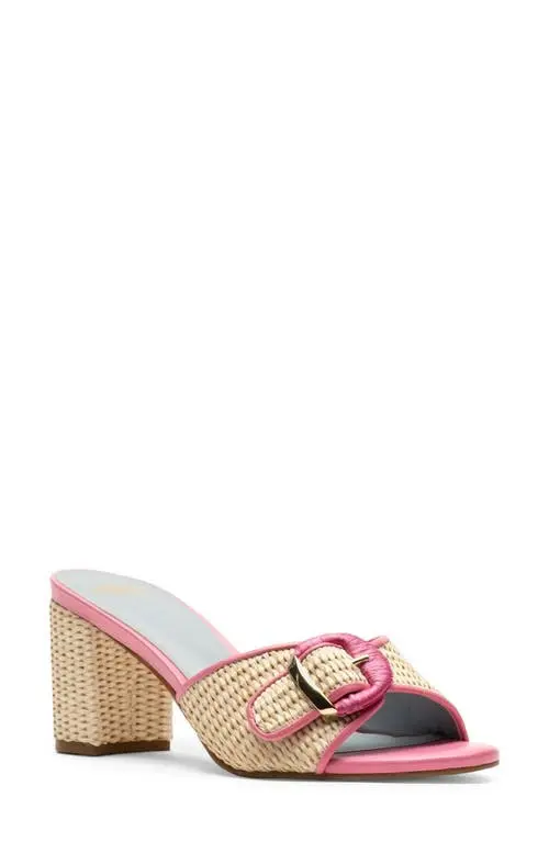 FRANCES VALENTINE Taylor Block Heel Sandal - Natural/pink
