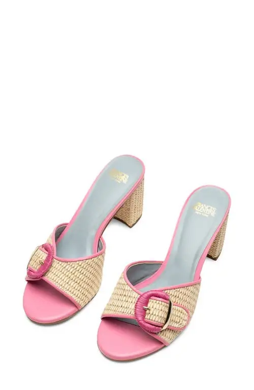 FRANCES VALENTINE Taylor Block Heel Sandal - Natural/pink
