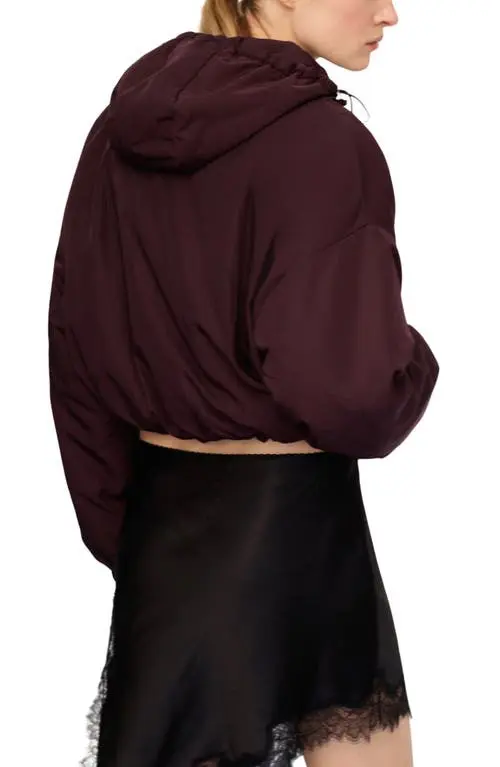 Mango Oversize Hooded Crop Zip Jacket
