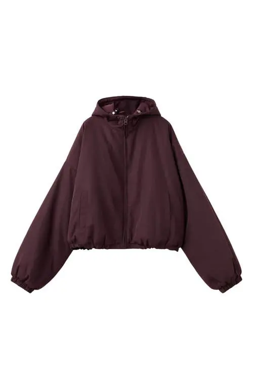 Mango Oversize Hooded Crop Zip Jacket
