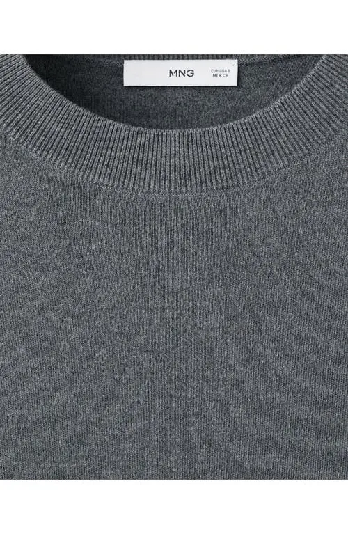Mango Oversized Short Sleeve Sweater - Charcoal