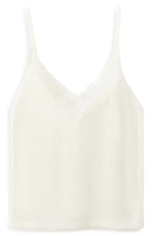 Mango Lace Trim Camisole - Ecru