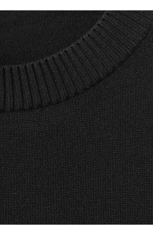 Mango Mixed Media Sweater - Black