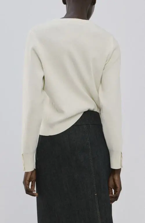 Mango Button Cuff Sweater