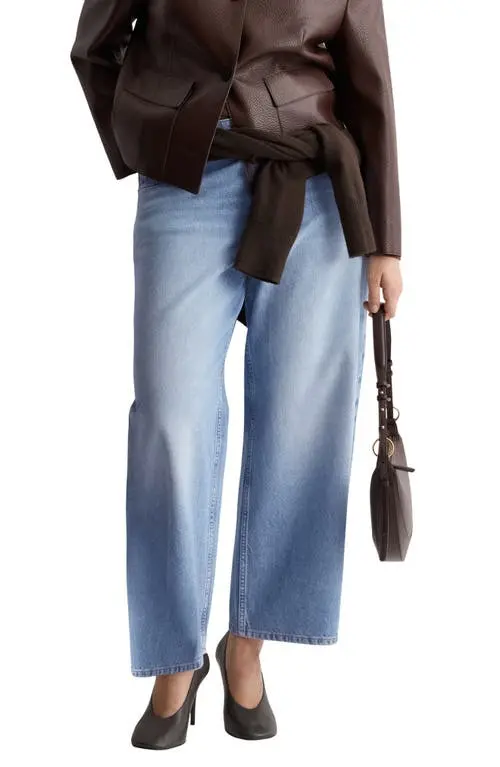 Mango Mid-rise Balloon Jeans - Medium Blue