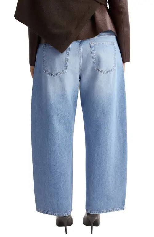 Mango Mid-rise Balloon Jeans - Medium Blue