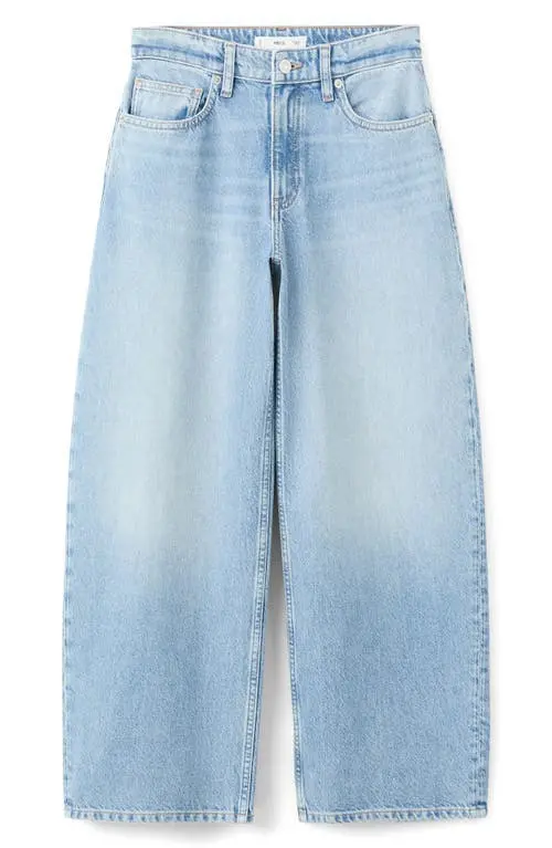 Mango Mid-rise Balloon Jeans - Medium Blue