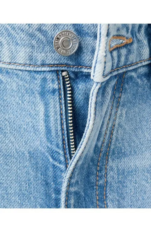 Mango Mid-rise Balloon Jeans - Medium Blue