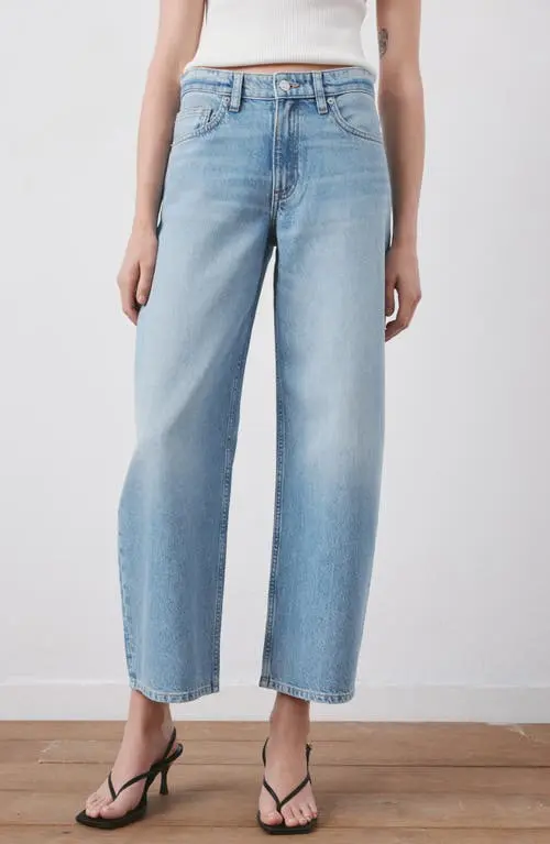 Mango Mid-rise Balloon Jeans - Medium Blue