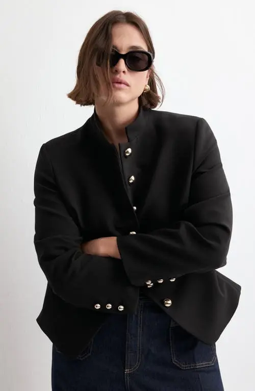Mango Mandarin Collar Jacket
