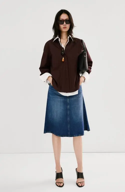 Mango Denim Midi Skirt