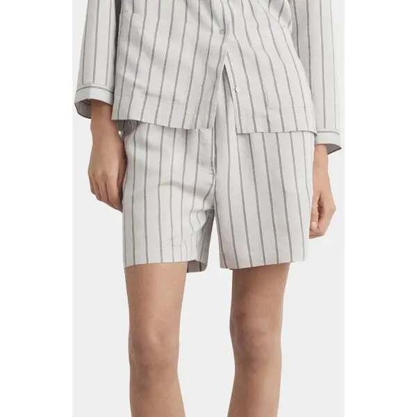 Mango Stripe Pajama Shorts - Grey