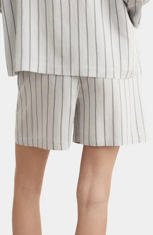 Mango Stripe Pajama Shorts - Grey