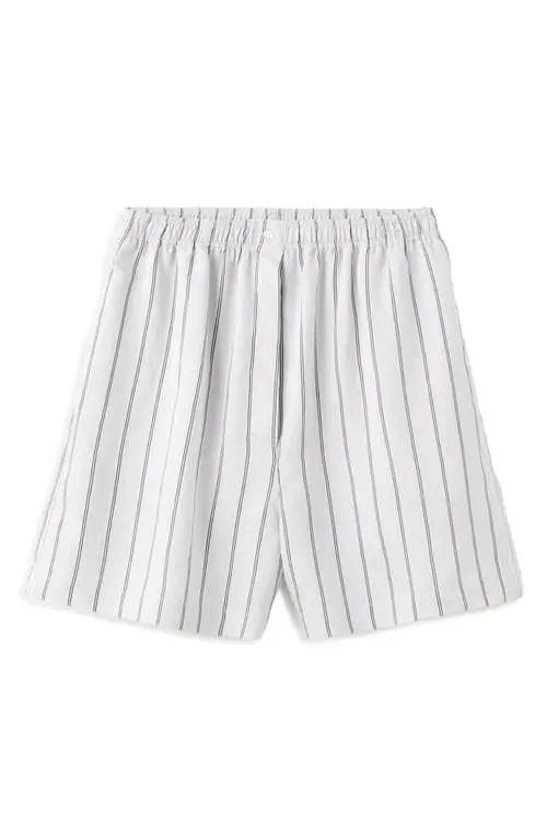 Mango Stripe Pajama Shorts - Grey
