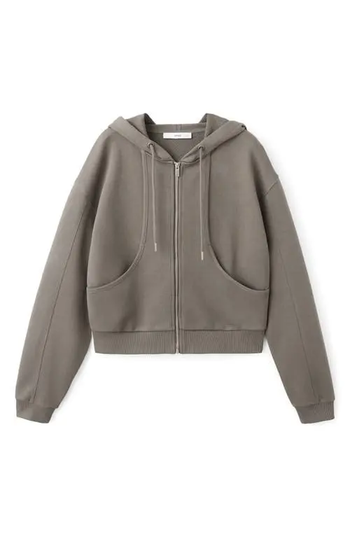 Mango Seamed Terry Zip Hoodie
