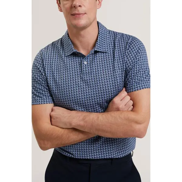Ted Baker London Zumurud Print Cotton Polo - Navy