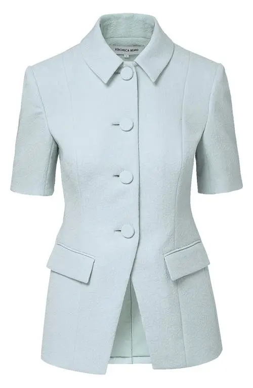 Veronica Beard Floral Embroidery Jacket - Blue Stream