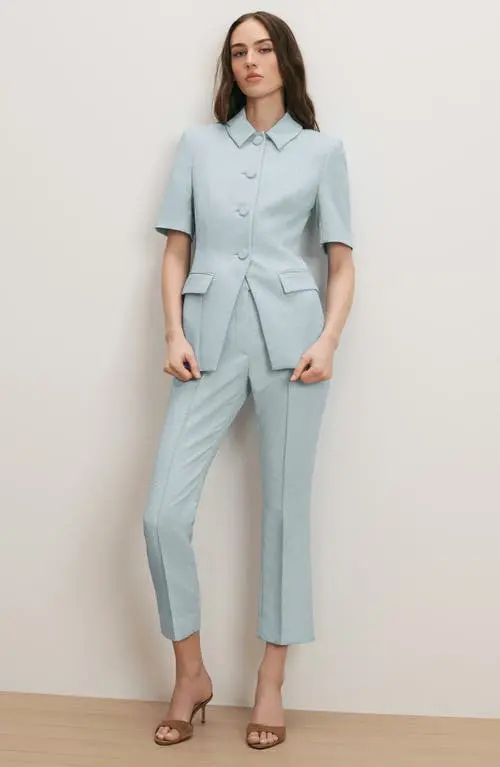Veronica Beard Floral Embroidery Jacket - Blue Stream