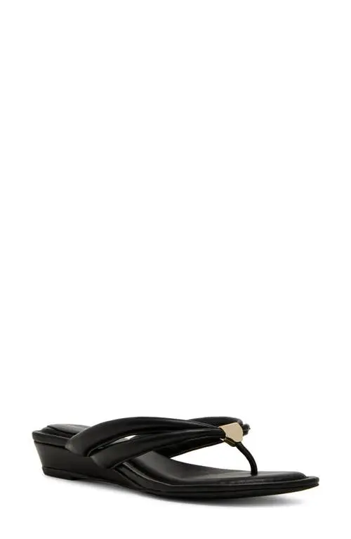 Anne Klein Bari Wedge Sandal - Black