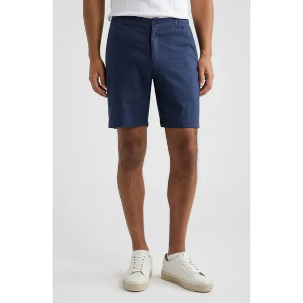 Bugatchi Aerolinen Linen Blend Shorts - Navy