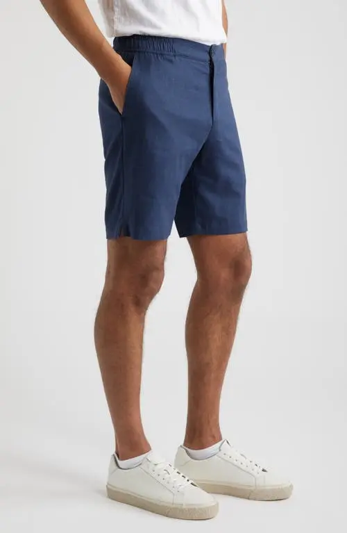 Bugatchi Aerolinen Linen Blend Shorts - Navy