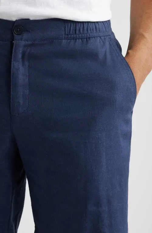 Bugatchi Aerolinen Linen Blend Shorts - Navy