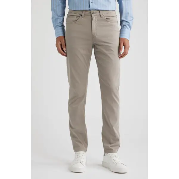 Bugatchi Stretch Cotton Five-pocket Pants - Walnut