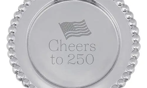 MARIPOSA Cheers To 250 Beaded Wine Plate