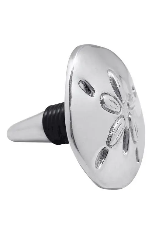 MARIPOSA Sand Dollar Flat Bottle Stopper - Silver