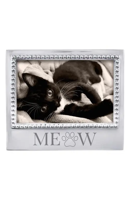 MARIPOSA Meow Beaded 4 X 6-inch Picture Frame - Silver