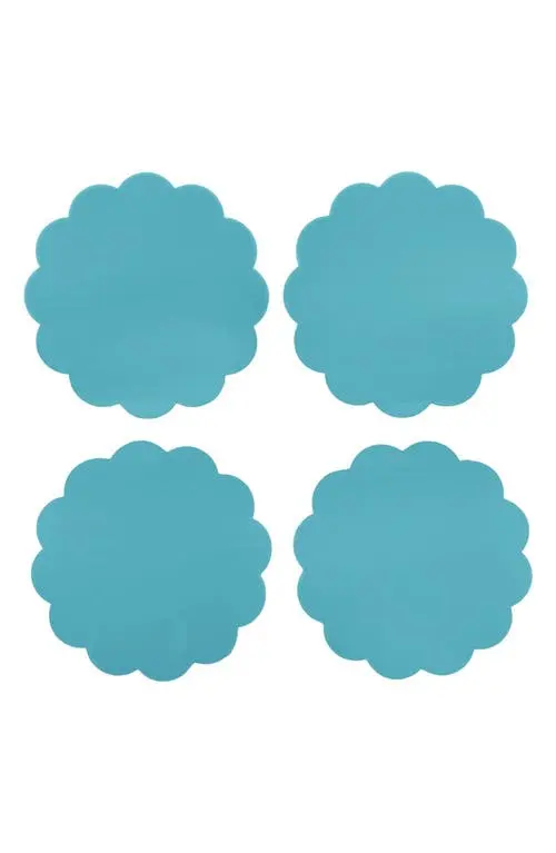 MARIPOSA Set Of 4 Scallop Coasters - Teal