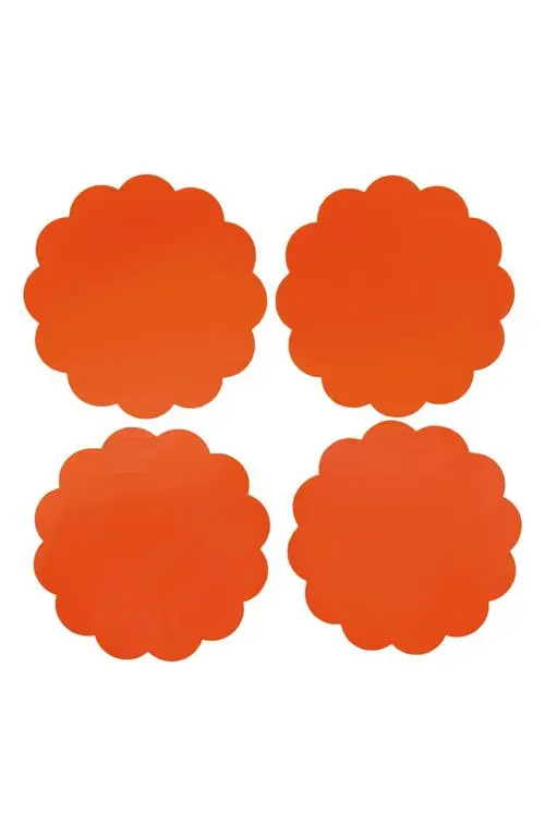 MARIPOSA Set Of 4 Scallop Coasters - Orange
