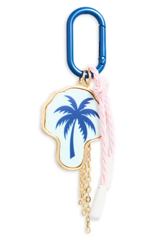 Chelsea28 Palm Tree Bag Charm - Blue Multi- Gold