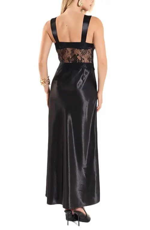 Endless Rose Lace Trim Midi Dress