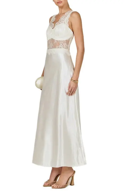 Endless Rose Lace Trim Midi Dress - Ivory