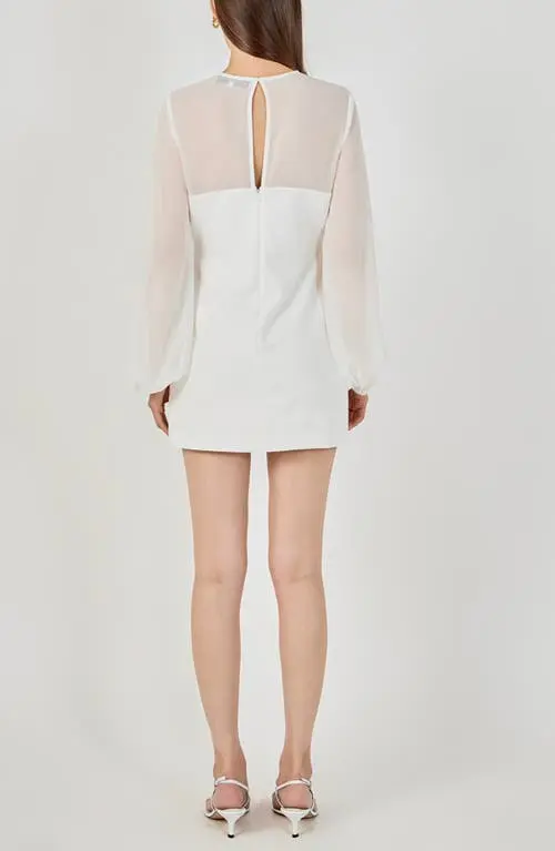 Endless Rose Long Sleeve Mini Dress - White