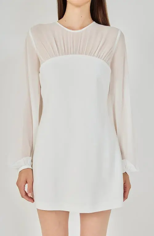 Endless Rose Long Sleeve Mini Dress - White