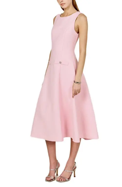 Endless Rose Sleeveless Tweed Midi Dress - Pink