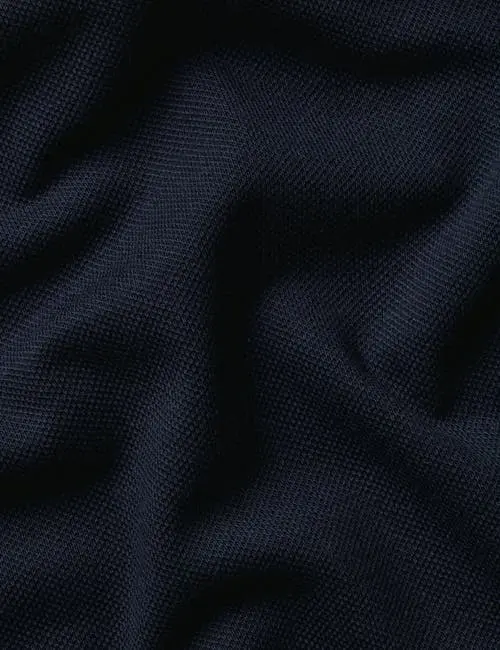 CHARLES TYRWHITT Short Sleeve Cotton Stretch Pique Polo - Navy