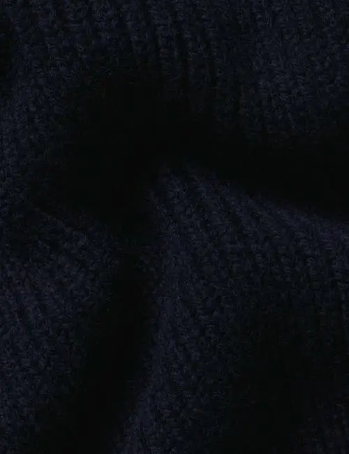 CHARLES TYRWHITT Merino Chunky Roll Neck Sweater - Navy