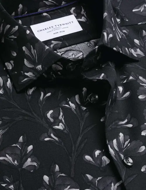 CHARLES TYRWHITT Non-iron Stretch Floral Print Shirt