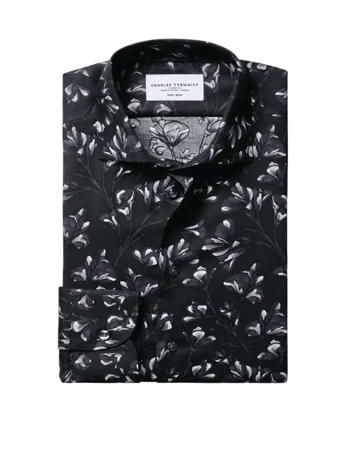 CHARLES TYRWHITT Non-iron Stretch Floral Print Shirt