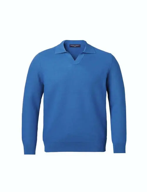 CHARLES TYRWHITT Cotton Honeycomb Trophy Neck Sweater