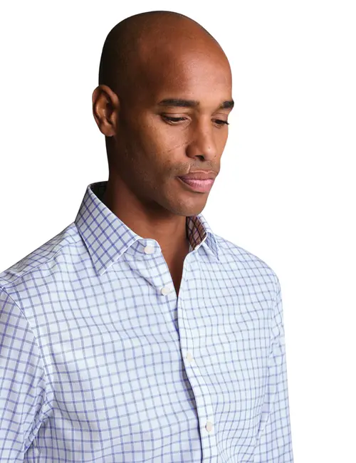 CHARLES TYRWHITT Non-iron Twill Grid Check Shirt