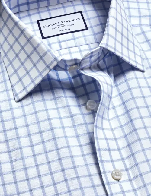 CHARLES TYRWHITT Non-iron Twill Grid Check Shirt