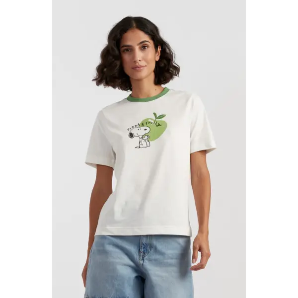 Chinti & Parker Snoopy Apple T-shirt - Cream