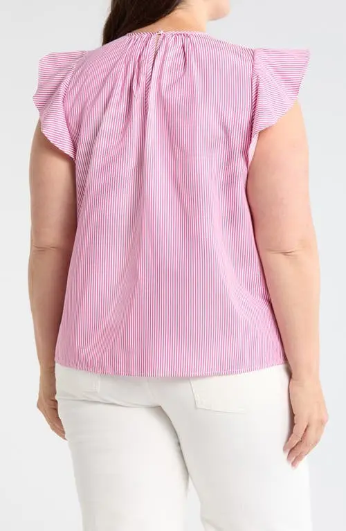 SUGARLIPS Striped Ruffle Trim Top