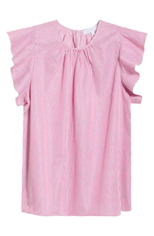 SUGARLIPS Striped Ruffle Trim Top