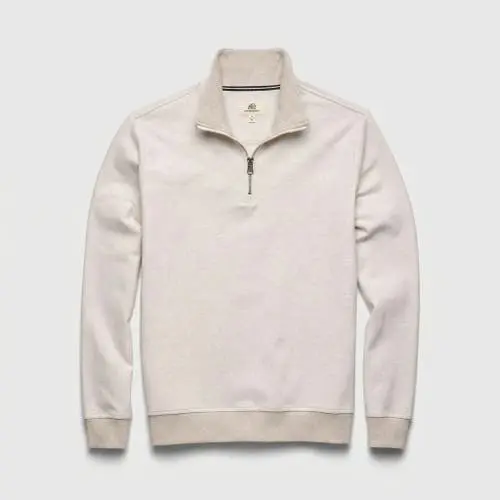SURFSIDE SUPPLY CO. Bobby Stripe Fleece Quarter Zip - Taupe Heather