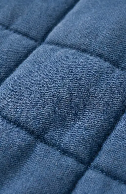 MODENAIRE Quilted Fleece Long Sleeve Jacket - Slate Blue